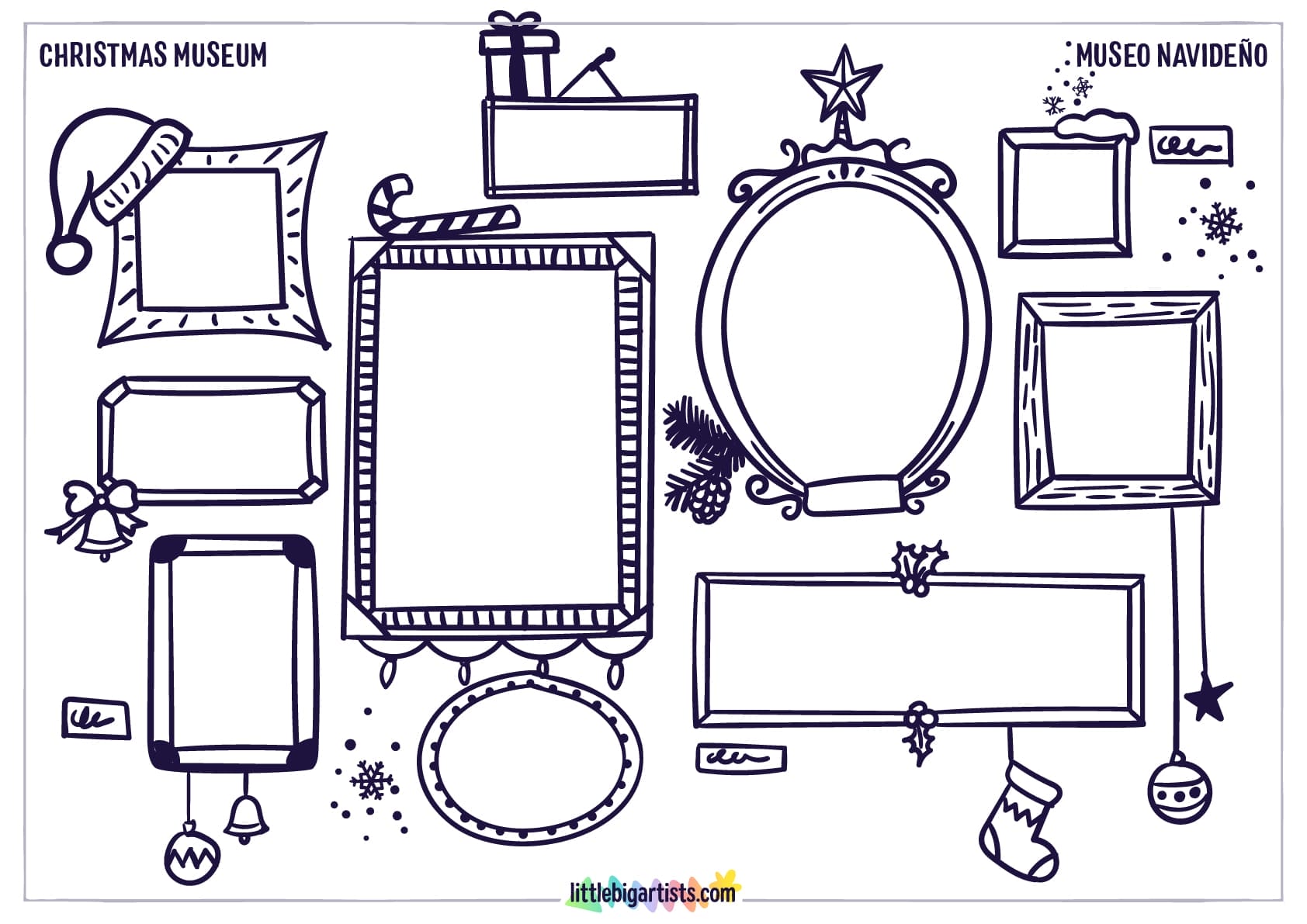 Christmas Museum Printable Drawing Activity - Little Big Artists