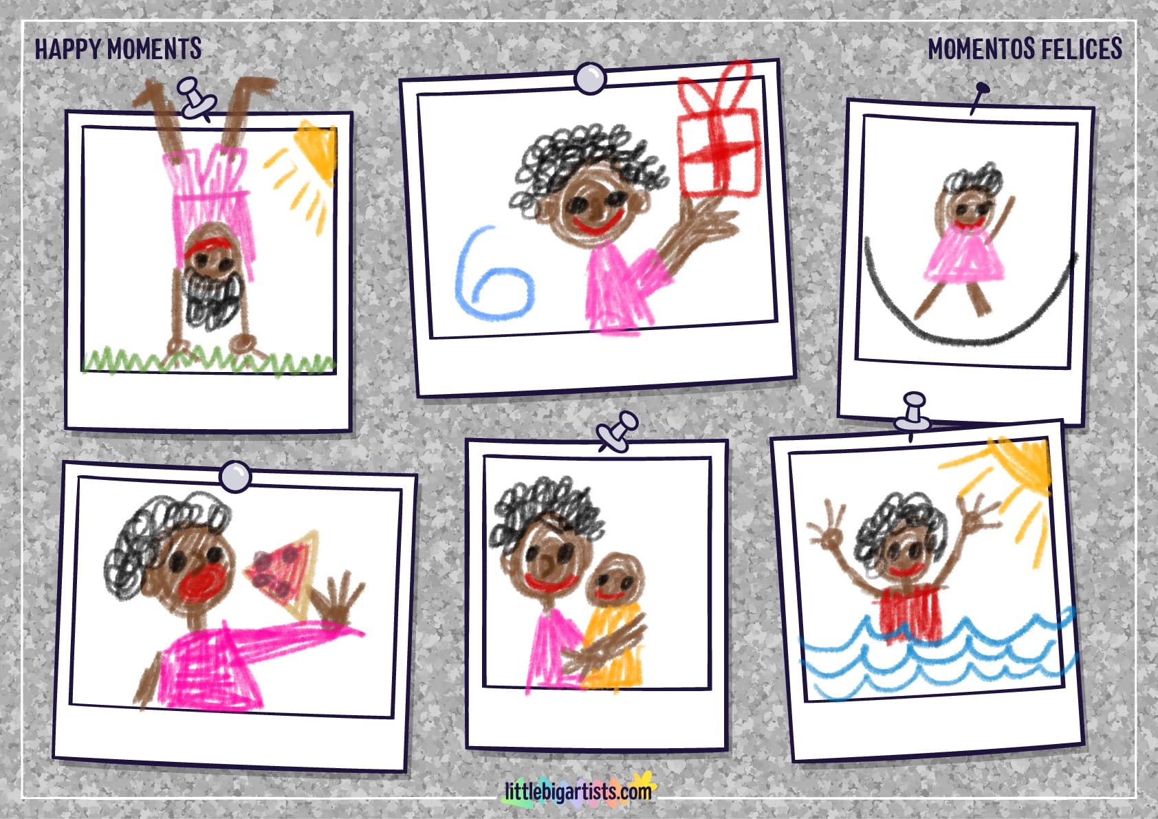 Happy Moments Creativity Worksheet - Little Big Artists