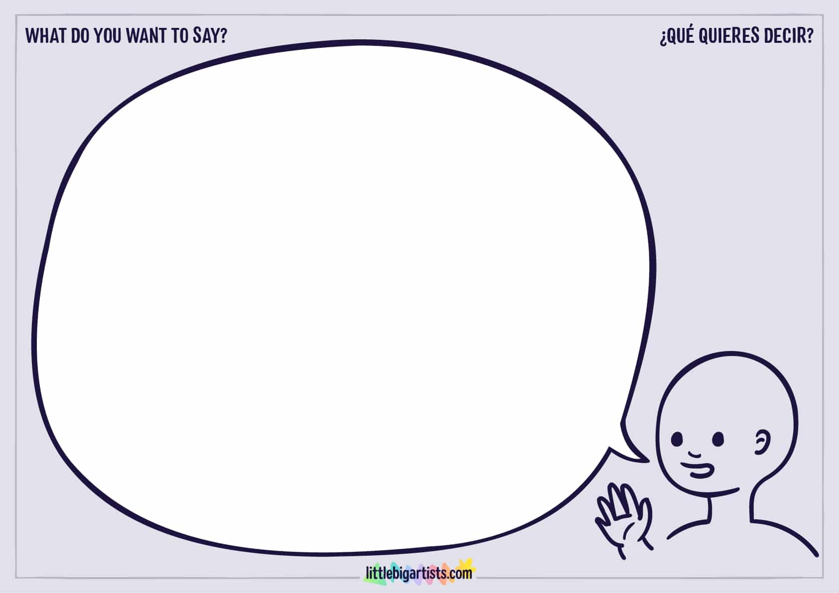 What Do You Say? Printable Drawing Activity - Little Big Artists