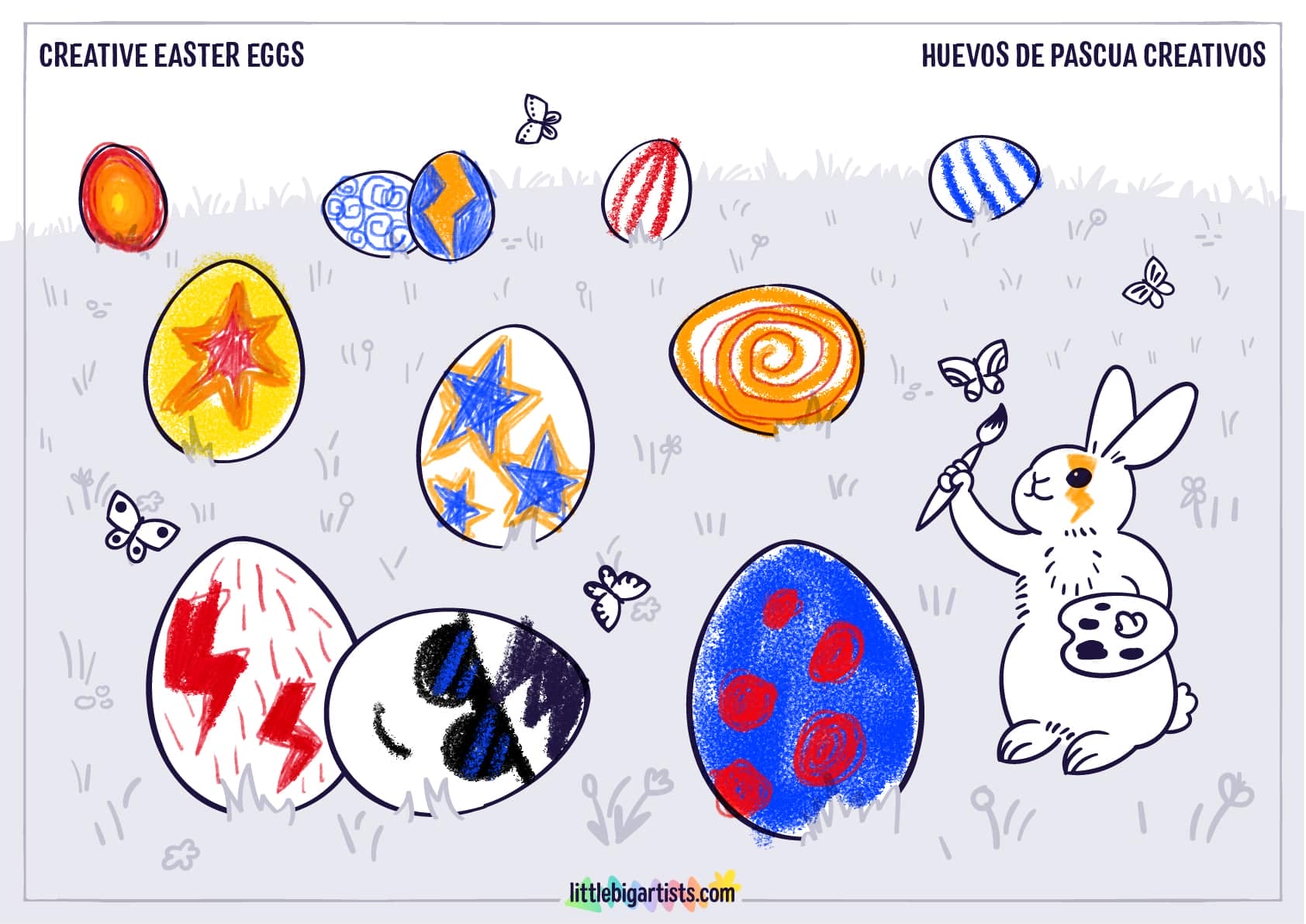 Creative Easter Eggs Creativity Worksheet - Little Big Artists