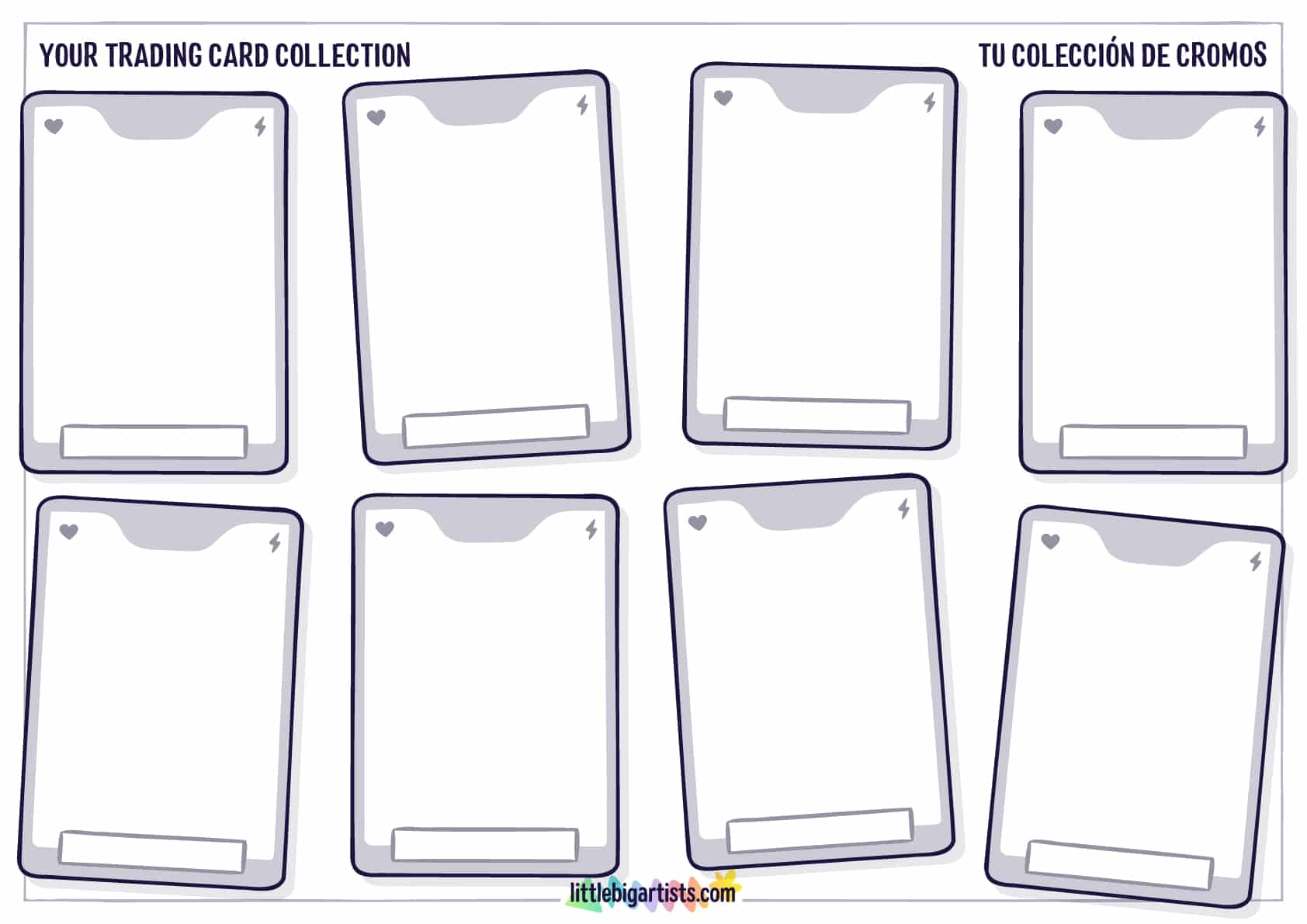 Your Trading Card Collection Printable Drawing Activity - Little Big ...