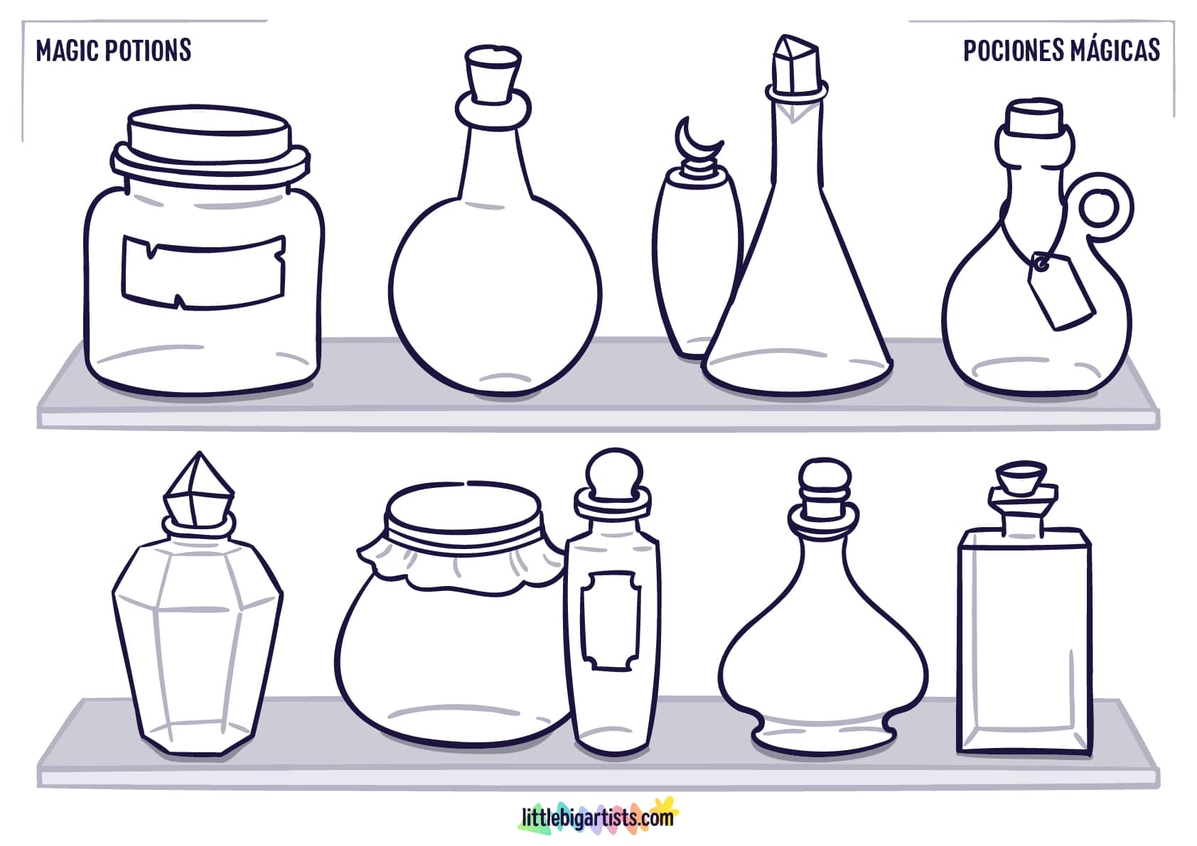 Magic Potions Printable Drawing Activity - Little Big Artists