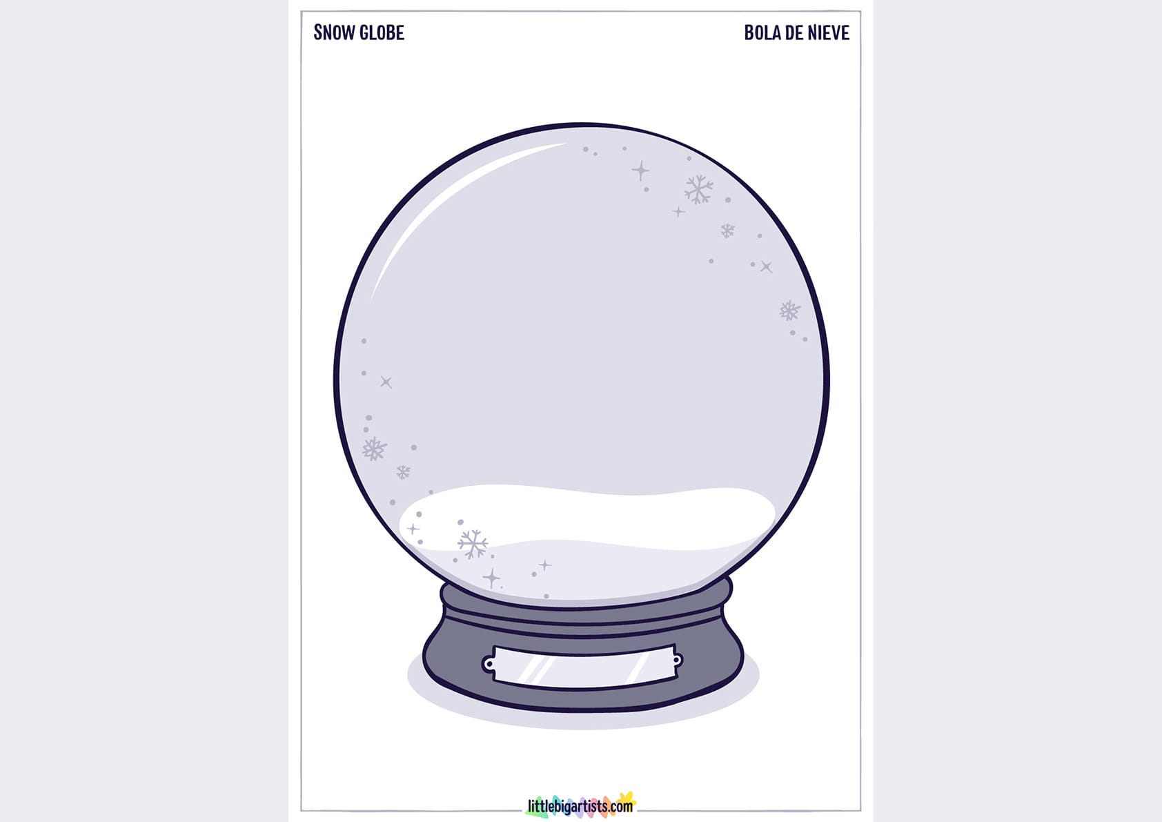 Snow Globe Printable Drawing Activity - Little Big Artists