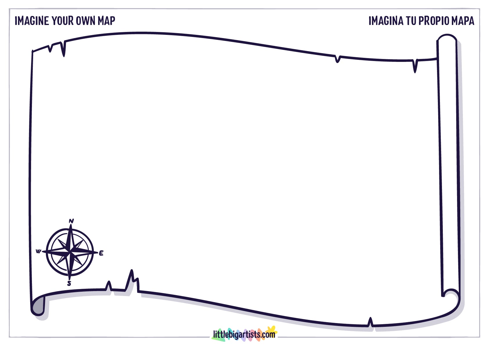 Imagine Your Own Map Printable Drawing Activity - Little Big Artists