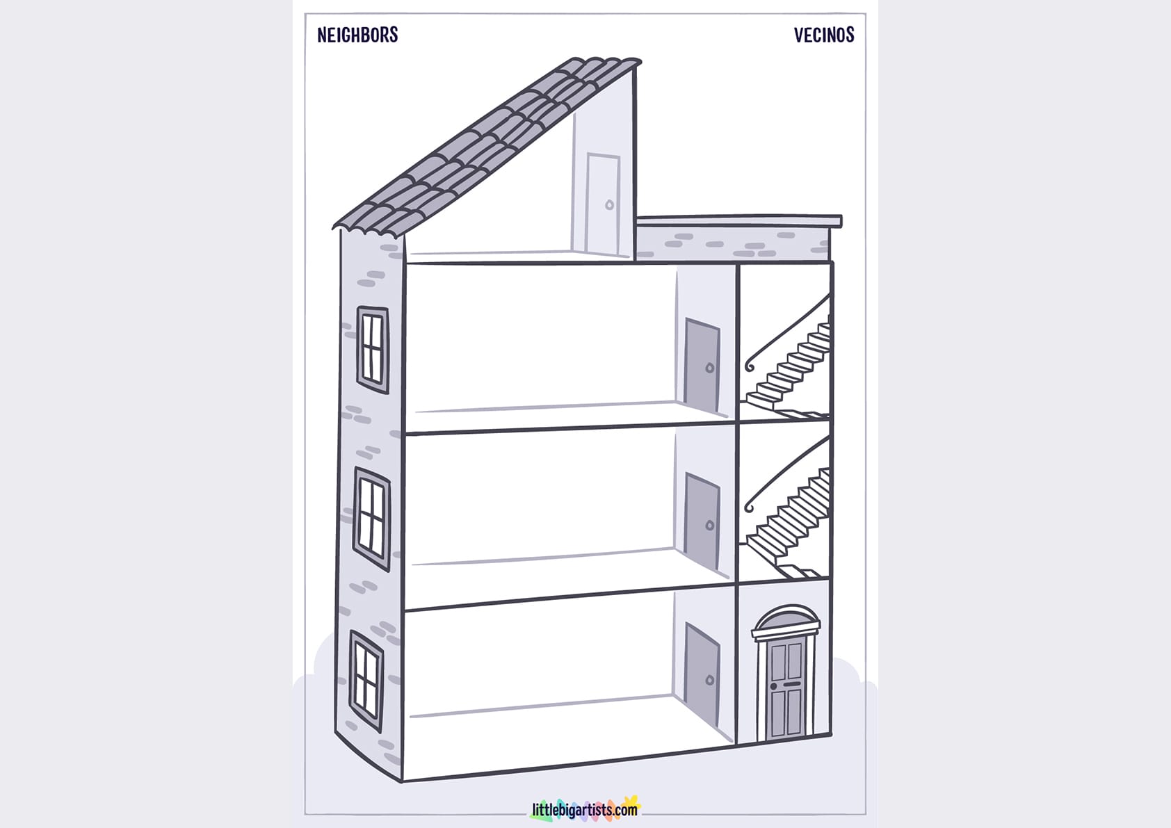 Neighbors Printable Drawing Activity - Little Big Artists