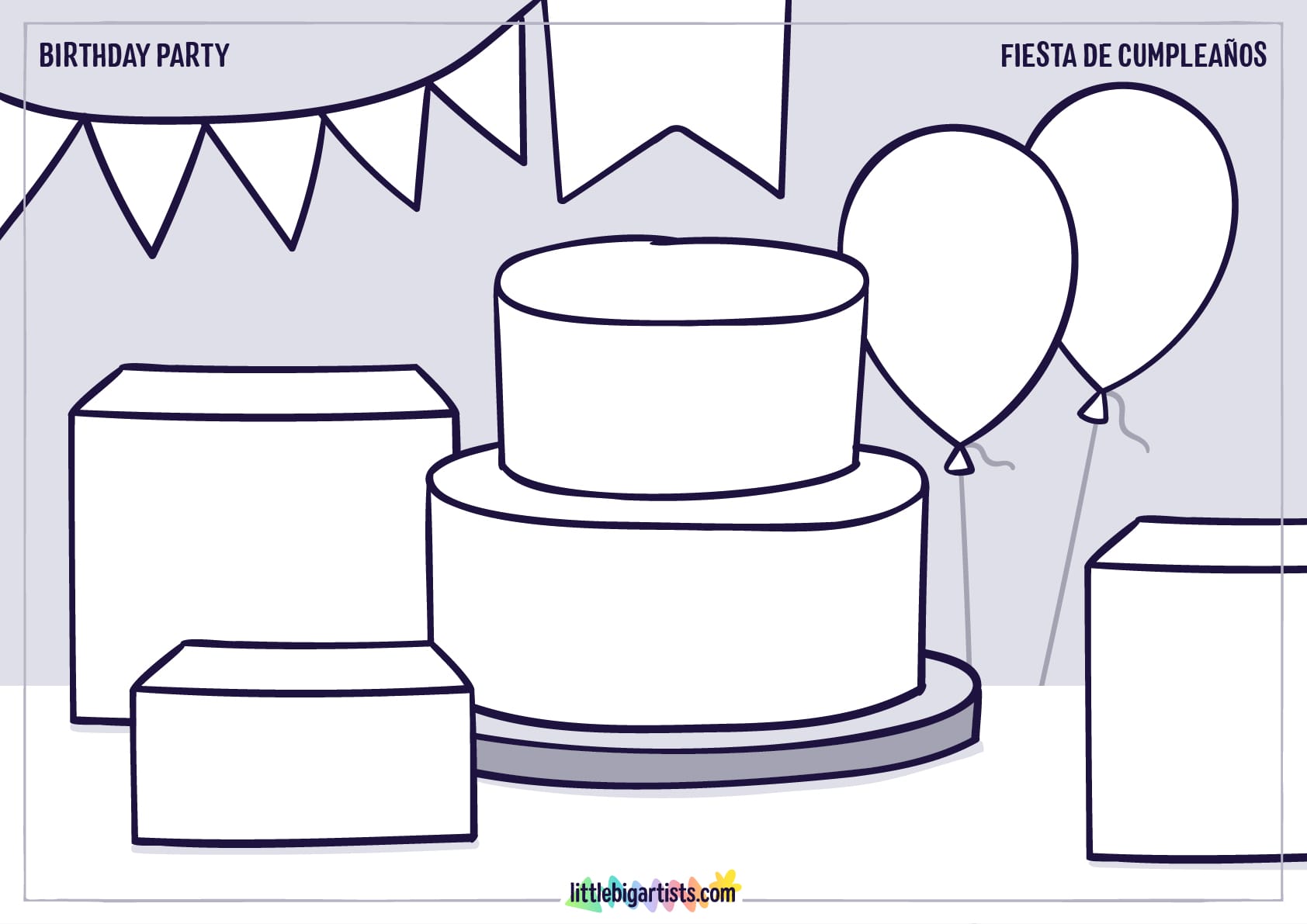 Birthday Party Drawing Activity - Little Big Artists