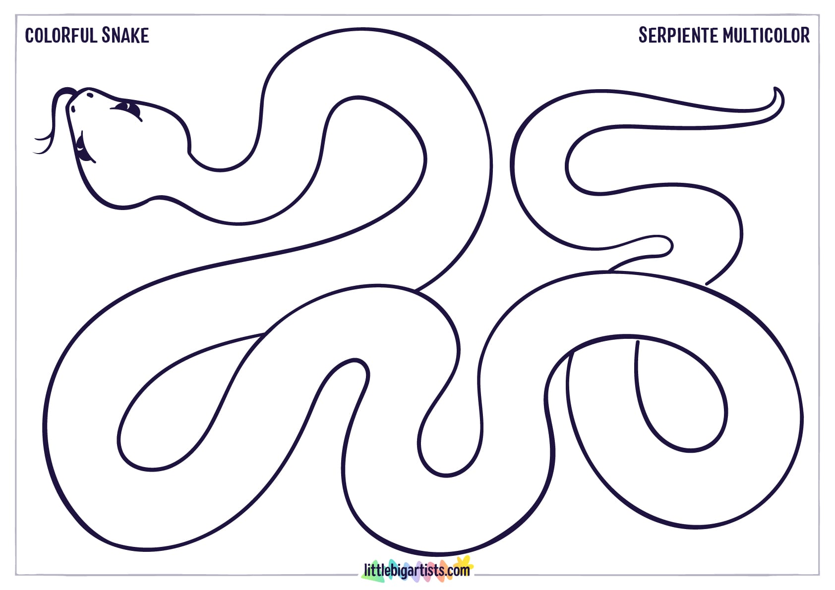 Colorful Snake Drawing Activity - Little Big Artists
