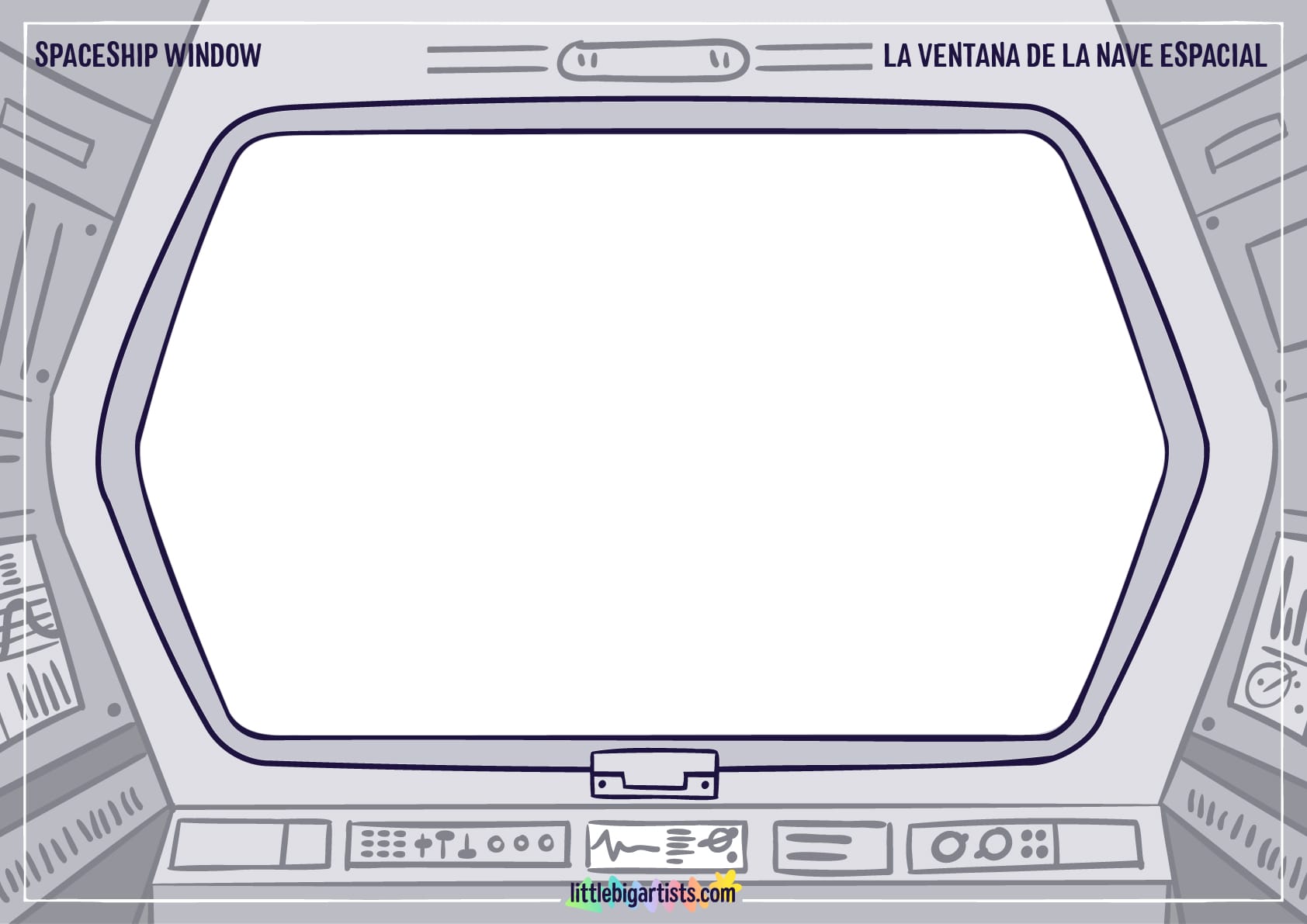 Spaceship Window Drawing Activity - Little Big Artists